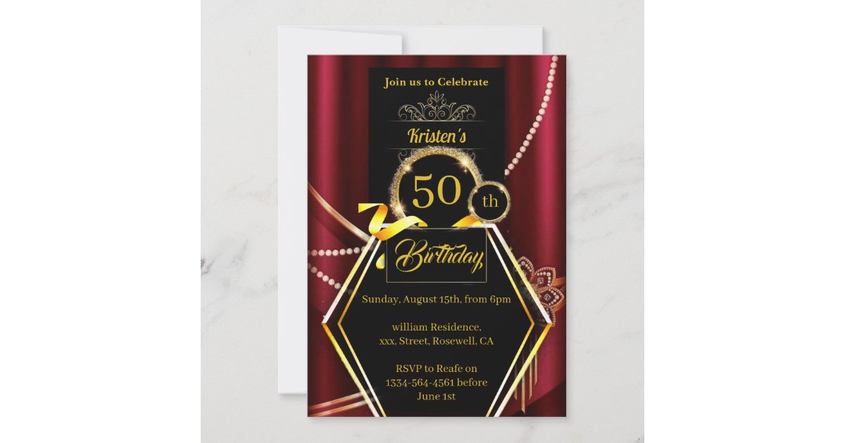 Custom Red Birthday Invitation | Zazzle
