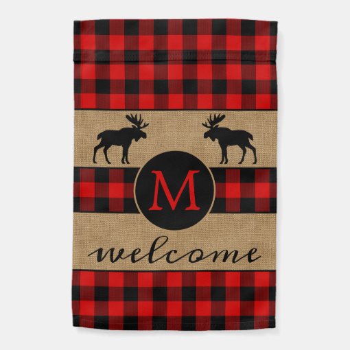 Custom Red Black Buffalo Check Plaid Pattern Garden Flag | Zazzle