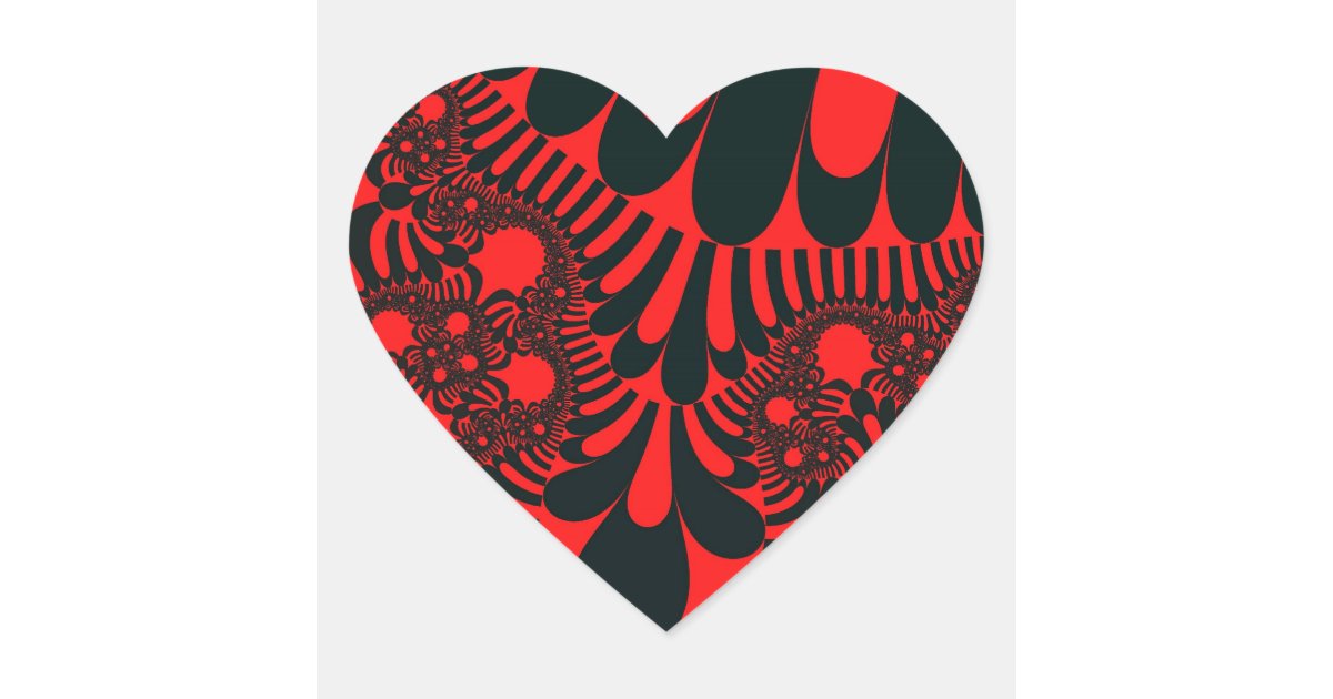 Custom Red Black Mod Heart Stickers | Zazzle