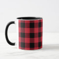 Custom Red Buffalo Check Plaid Mug | Zazzle