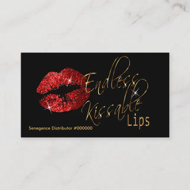 Custom - Red Glitter and Gold Business Card | Zazzle