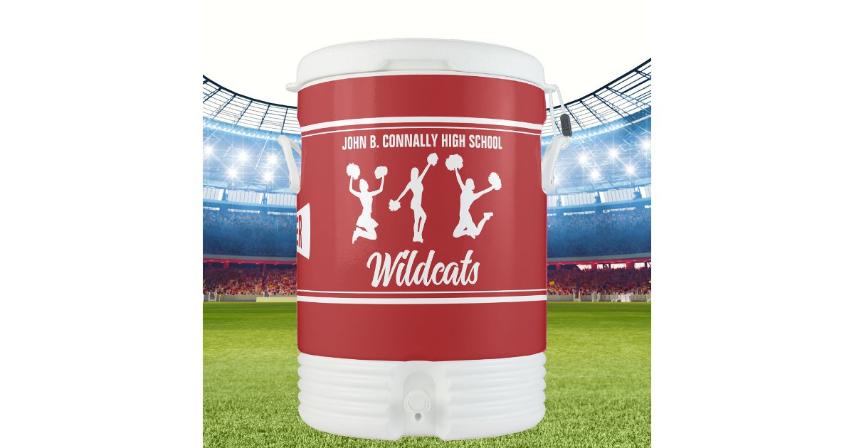 Custom Red High School Cheerleading Squad Beverage Cooler | Zazzle