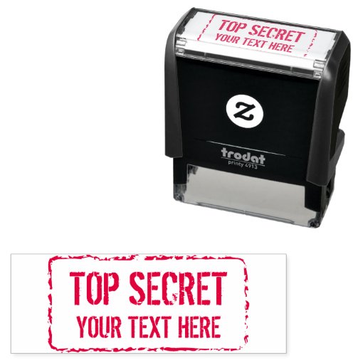 Custom red ink TOP SECRET confidential logo Self-inking Stamp | Zazzle