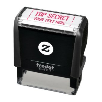 Custom red ink TOP SECRET confidential logo Self-inking Stamp | Zazzle