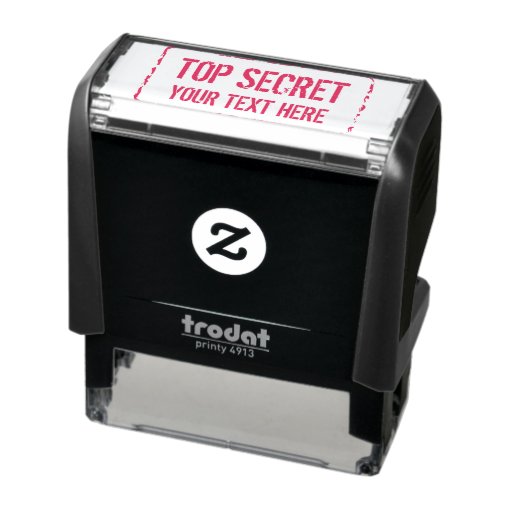 Custom red ink TOP SECRET confidential logo Self-inking Stamp | Zazzle