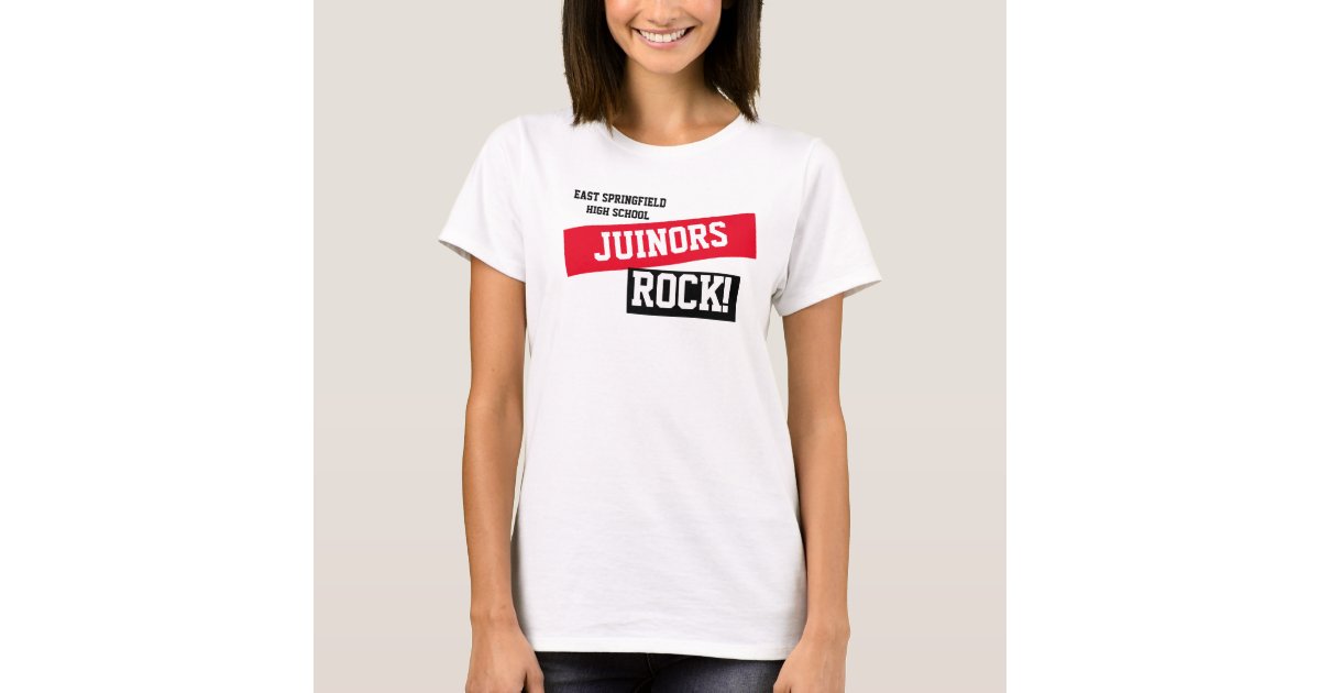 Custom Red Juniors High School Class T-Shirt | Zazzle