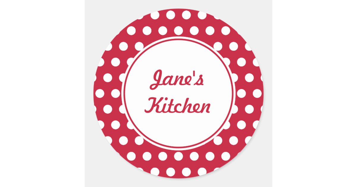 Custom Red Kitchen Stickers | Zazzle