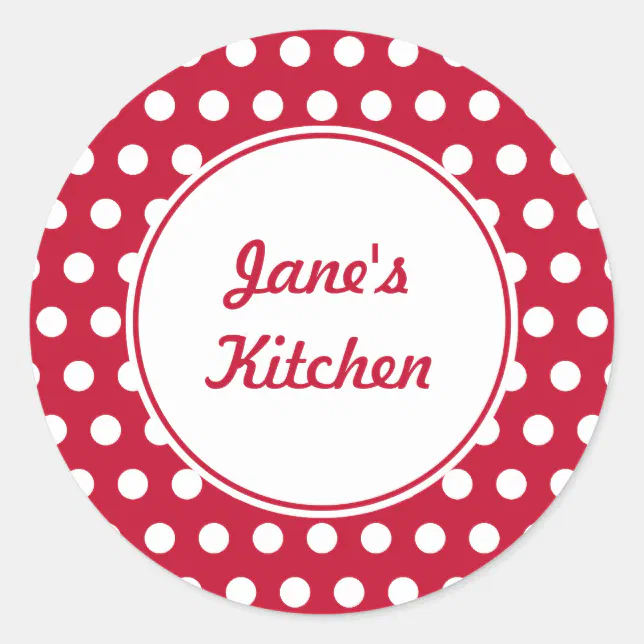 Custom Red Kitchen Stickers | Zazzle