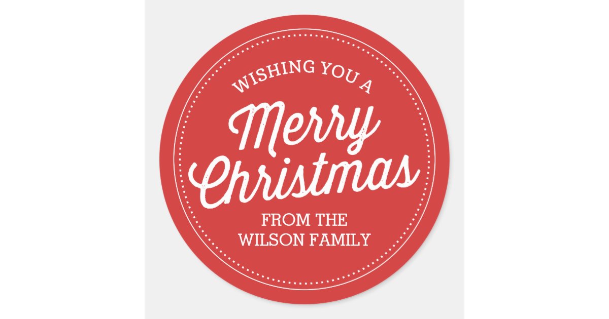 Custom Red Merry Christmas Stickers | Zazzle