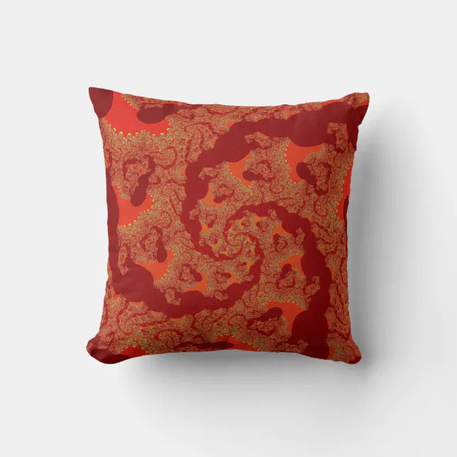 Custom Red Orange Swirl Throw Pillow | Zazzle