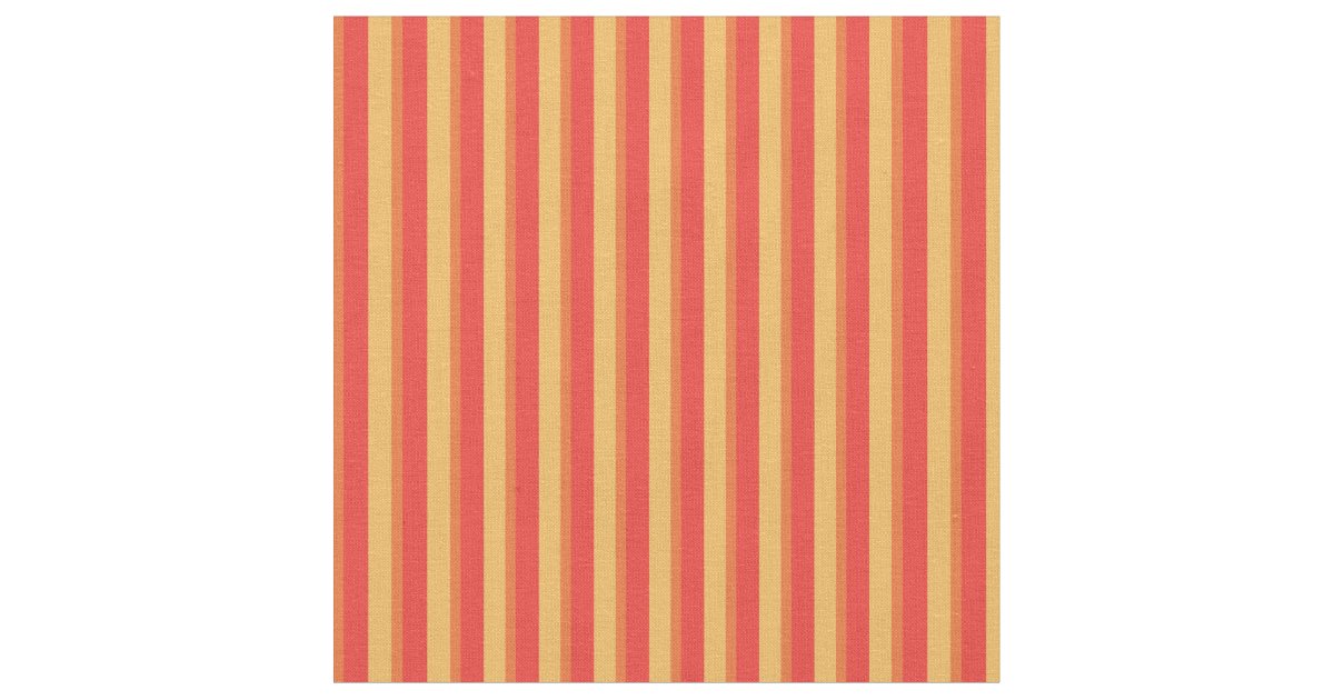Custom Red Orange Yellow Striped Pattern Fabric | Zazzle