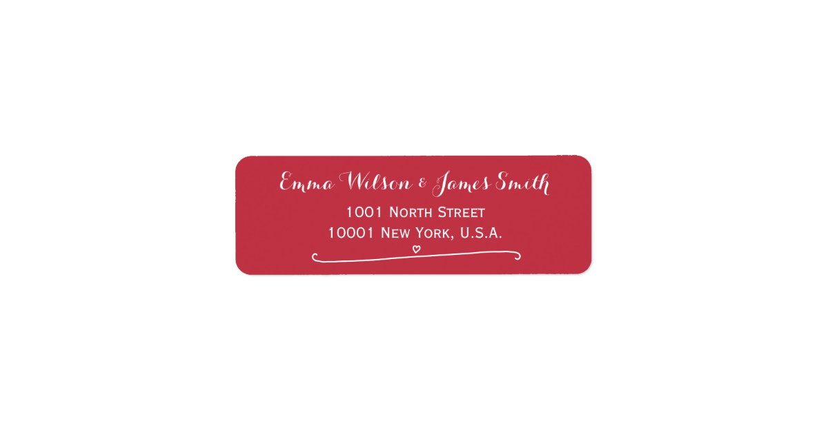 Custom Red Personalized Address Labels Heart | Zazzle
