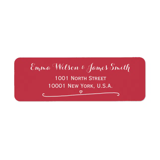 Custom Red Personalized Address Labels Heart | Zazzle