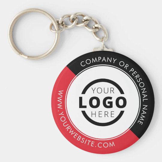 Custom Red Promotional Business Logo Branded Keychain | Zazzle.com