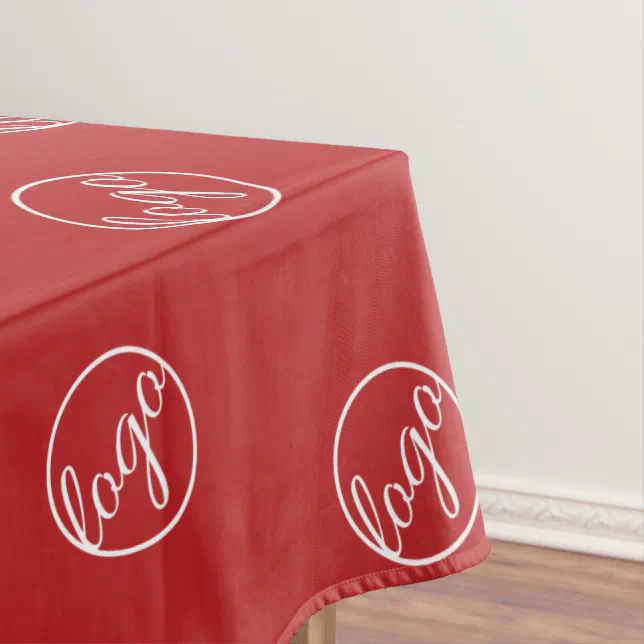 Custom Red Restaurant Trade Show Logo Business Tablecloth | Zazzle