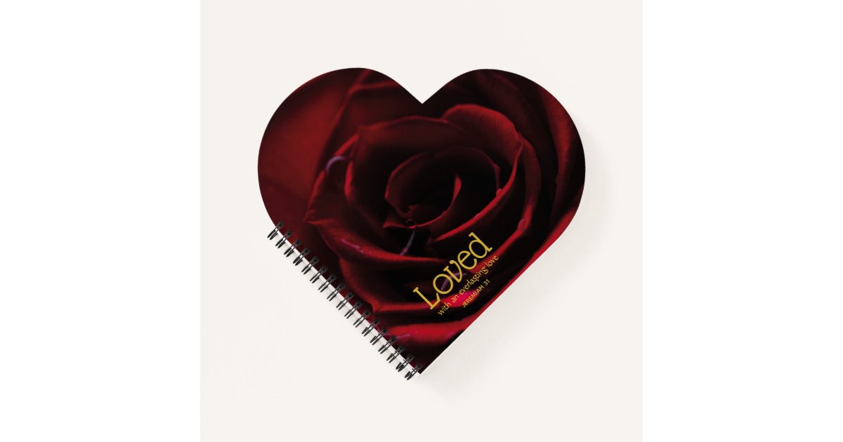 Custom Red Rose LOVED EVERLASTING LOVE Notebook | Zazzle