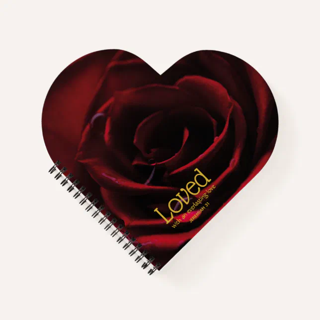 Custom Red Rose LOVED EVERLASTING LOVE Notebook | Zazzle