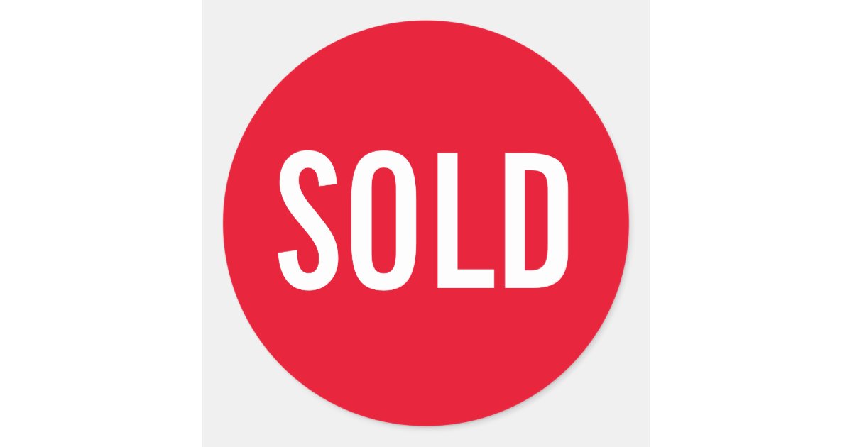 Custom Red Sold Sticker | Zazzle