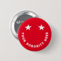 Custom Red Sorority Trendy Retro Be Happy Button | Zazzle