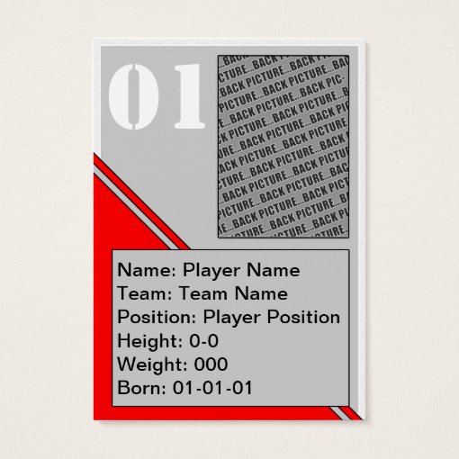 Custom Red Sports Trading Card | Zazzle