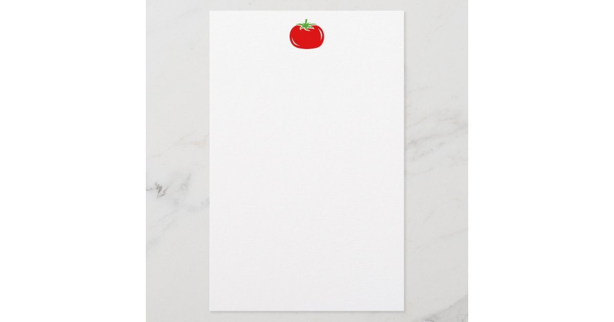Custom red tomato logo stationery paper | Zazzle