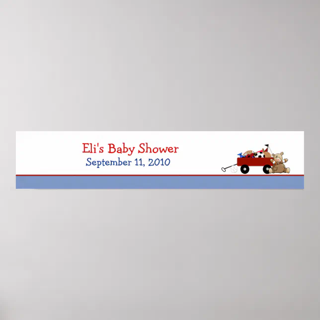 Custom Red Wagon Banner for Jen Poster | Zazzle