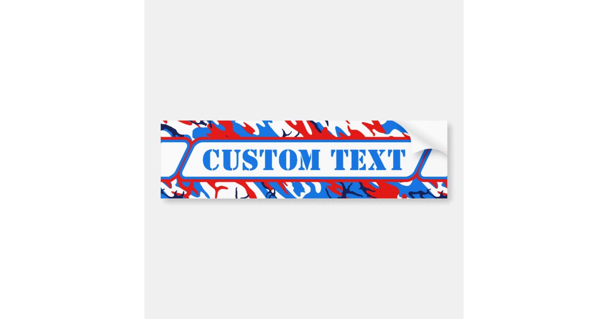 Custom Red White and Blue Camouflage Bumper Sticker | Zazzle