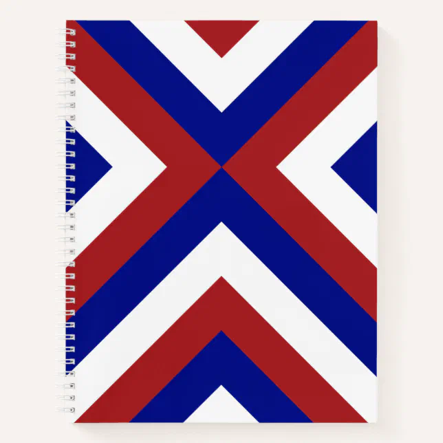 Custom Red, White, and Blue Chevrons Notebook | Zazzle