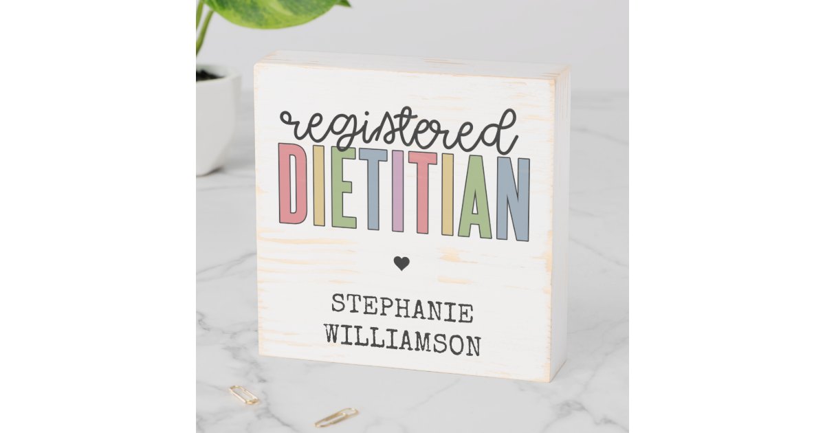 Custom Registered Dietitian Multicolored RD Wooden Box Sign | Zazzle