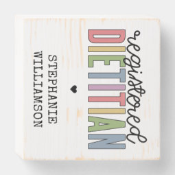 Custom Registered Dietitian Multicolored RD Wooden Box Sign | Zazzle