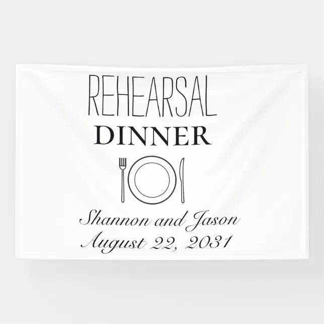 Custom Rehearsal Dinner Paper Party Banner | Zazzle