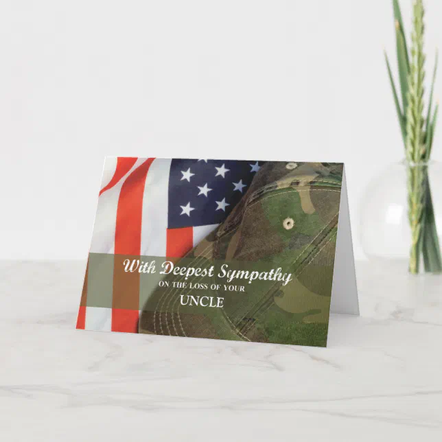 Custom Relation Army Military Soldier Sympathy Hat Card | Zazzle