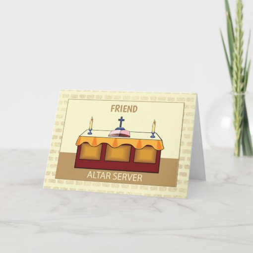Custom Relation Congratulations Altar Server Card | Zazzle