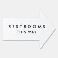 Custom Restrooms This Way Wedding White Arrow Sign | Zazzle