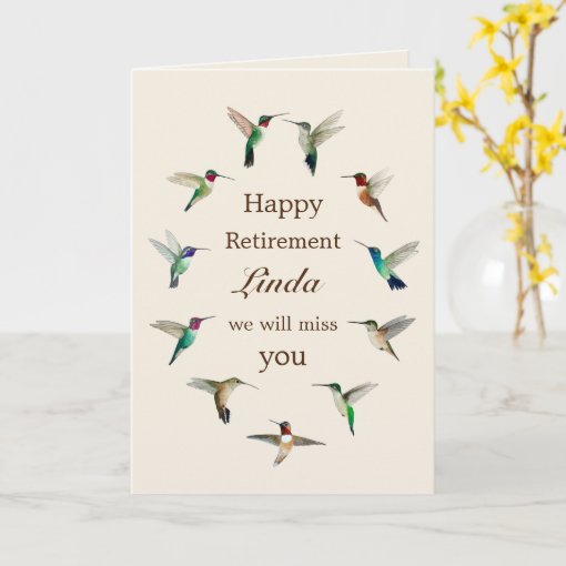 Custom Retirement Hummingbirds Card | Zazzle