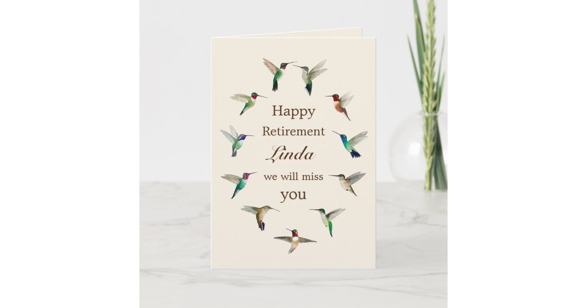 Custom Retirement Hummingbirds Card | Zazzle