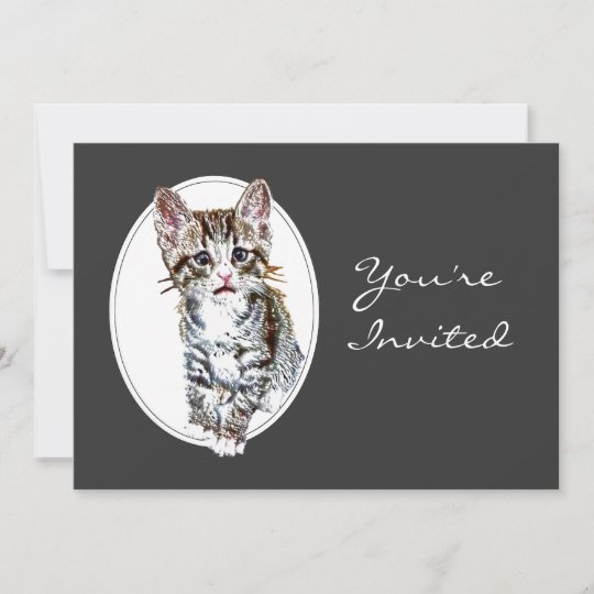 Custom Retirement Invite Sweet Little Kitty Cat | Zazzle.com