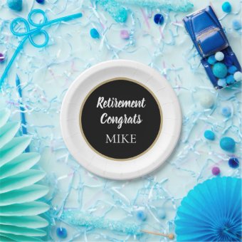 Custom retirement paper plates | Zazzle