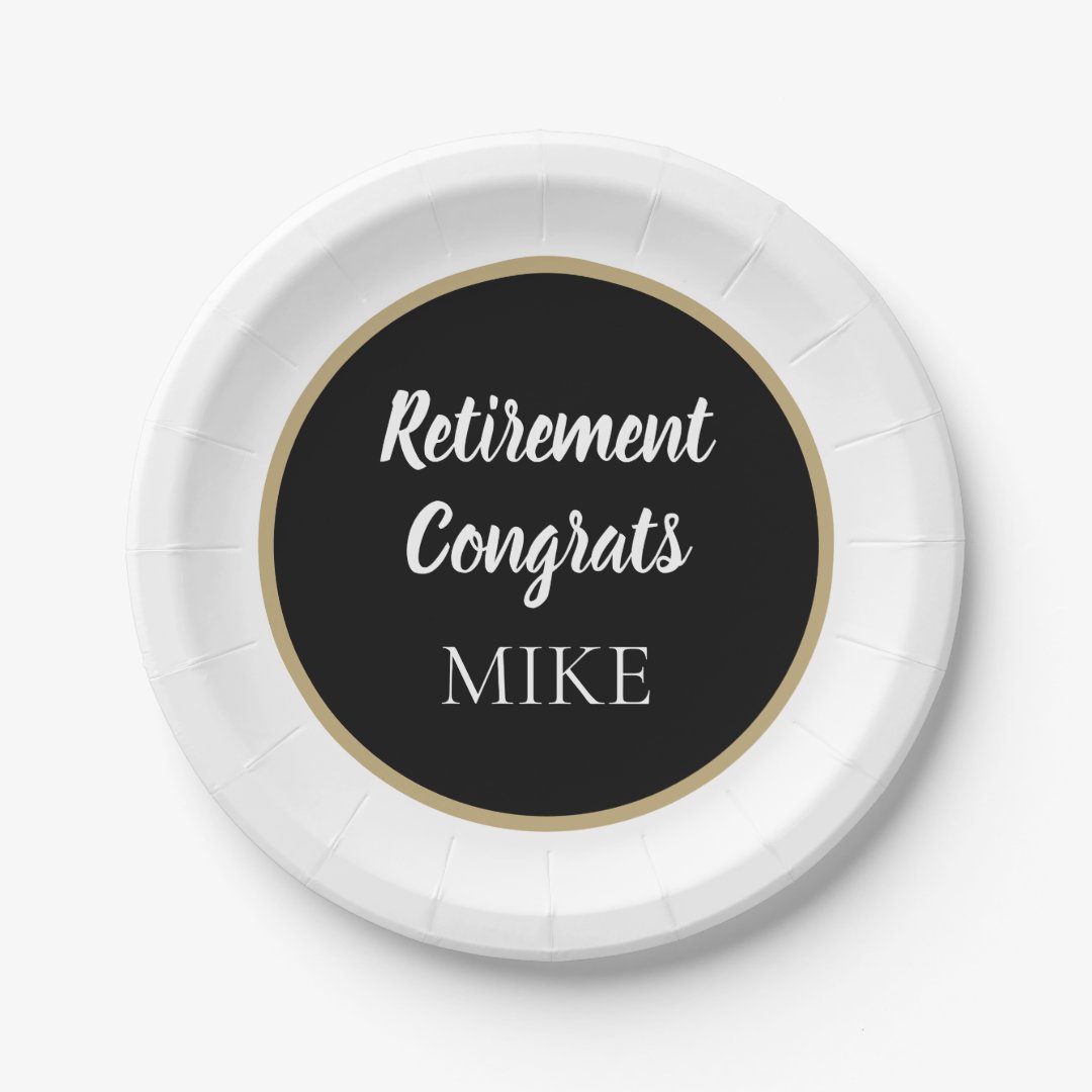 Custom retirement paper plates | Zazzle