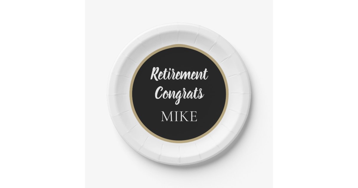Custom retirement paper plates | Zazzle