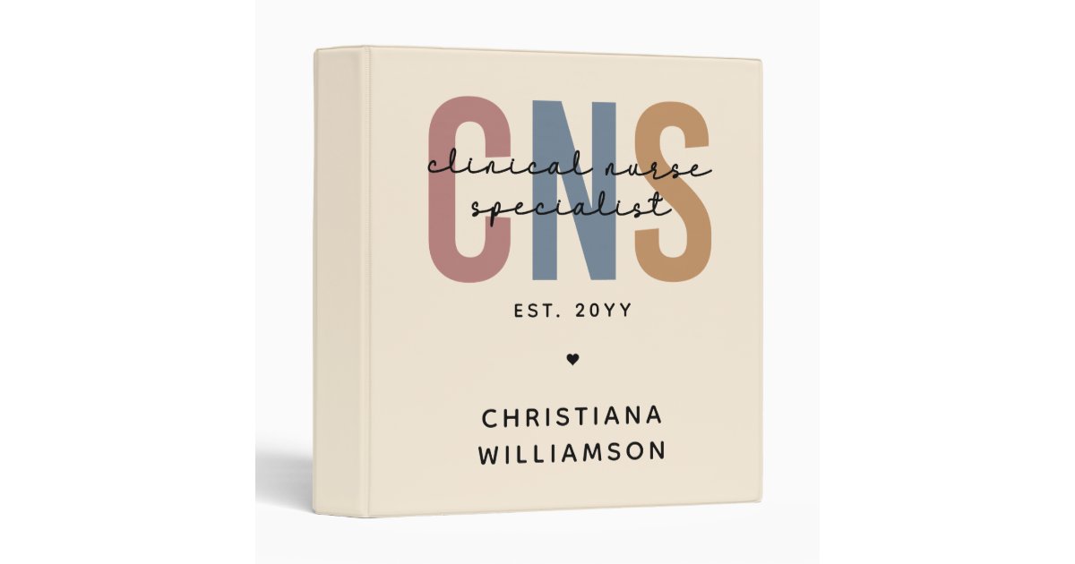 Custom Retro CNS Clinical Nurse Specialist 3 Ring Binder | Zazzle