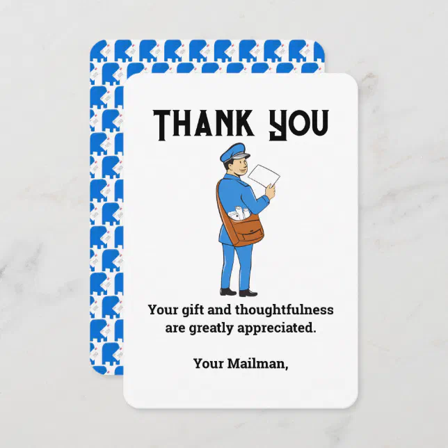 Custom Retro Mail Carrier Thank You Card | Zazzle