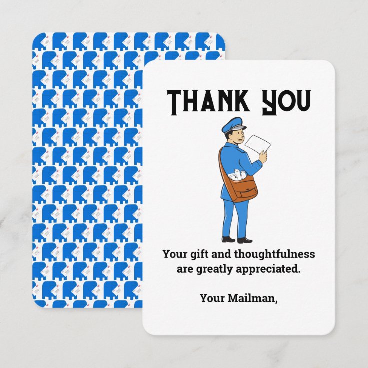Custom Retro Mail Carrier Thank You Card | Zazzle