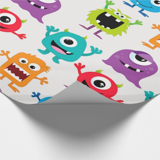 Custom Retro Monster Alien Wrapping Paper | Zazzle