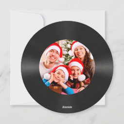Custom Retro Music Record Rocking Photo Holiday Card | Zazzle