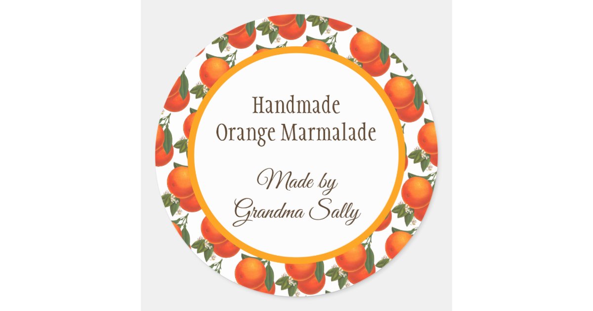 Custom Retro Oranges Pattern Canning Stickers | Zazzle