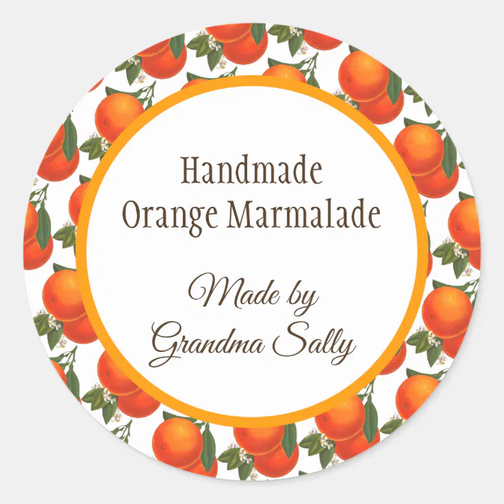 Custom Retro Oranges Pattern Canning Stickers | Zazzle