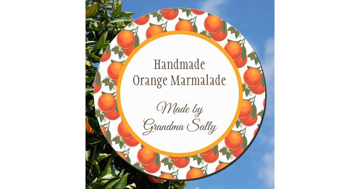 Custom Retro Oranges Pattern Canning Stickers | Zazzle