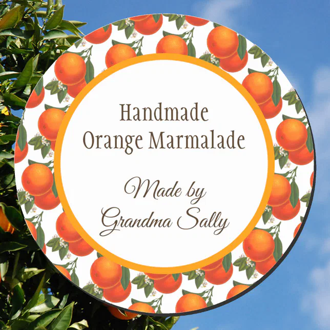 Custom Retro Oranges Pattern Canning Stickers | Zazzle