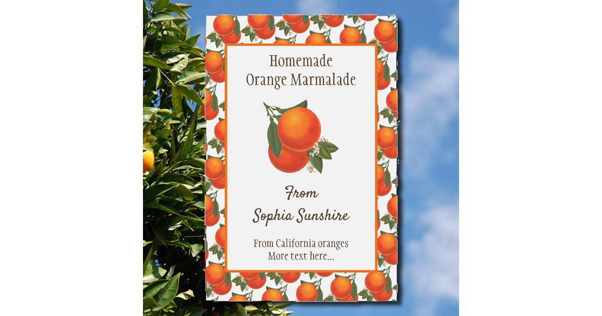 Custom Retro Oranges Pattern Food Labels | Zazzle